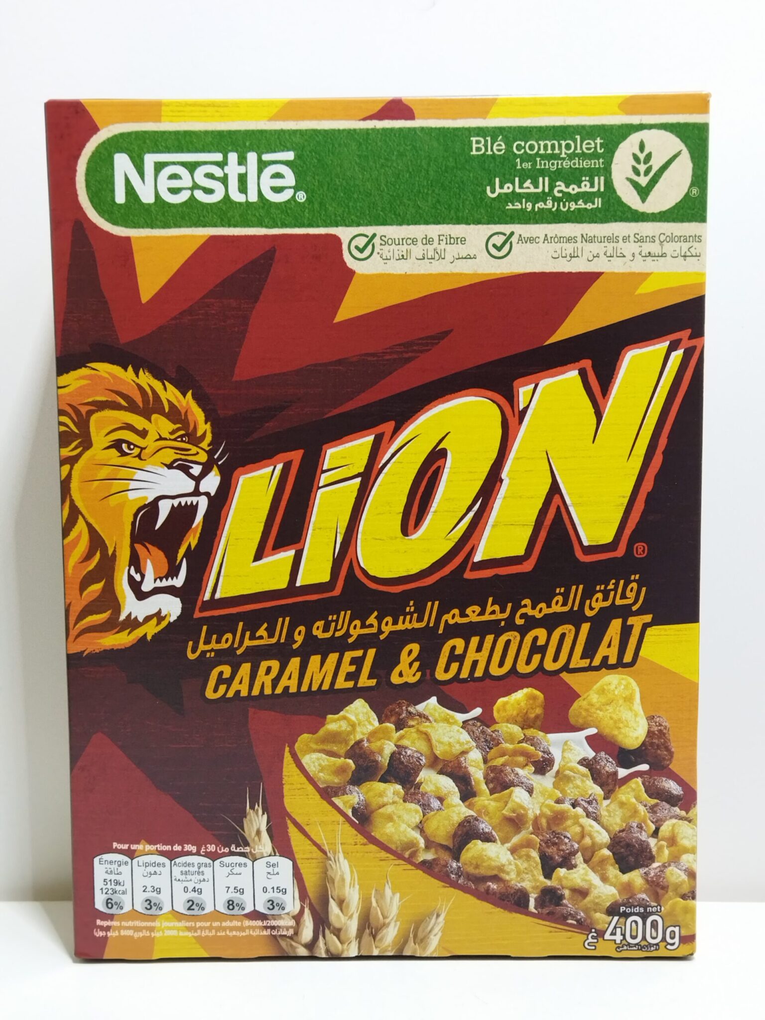 CÉRÉALES LION CARAMEL & CHOCOLAT 400G – CIMAMARKET