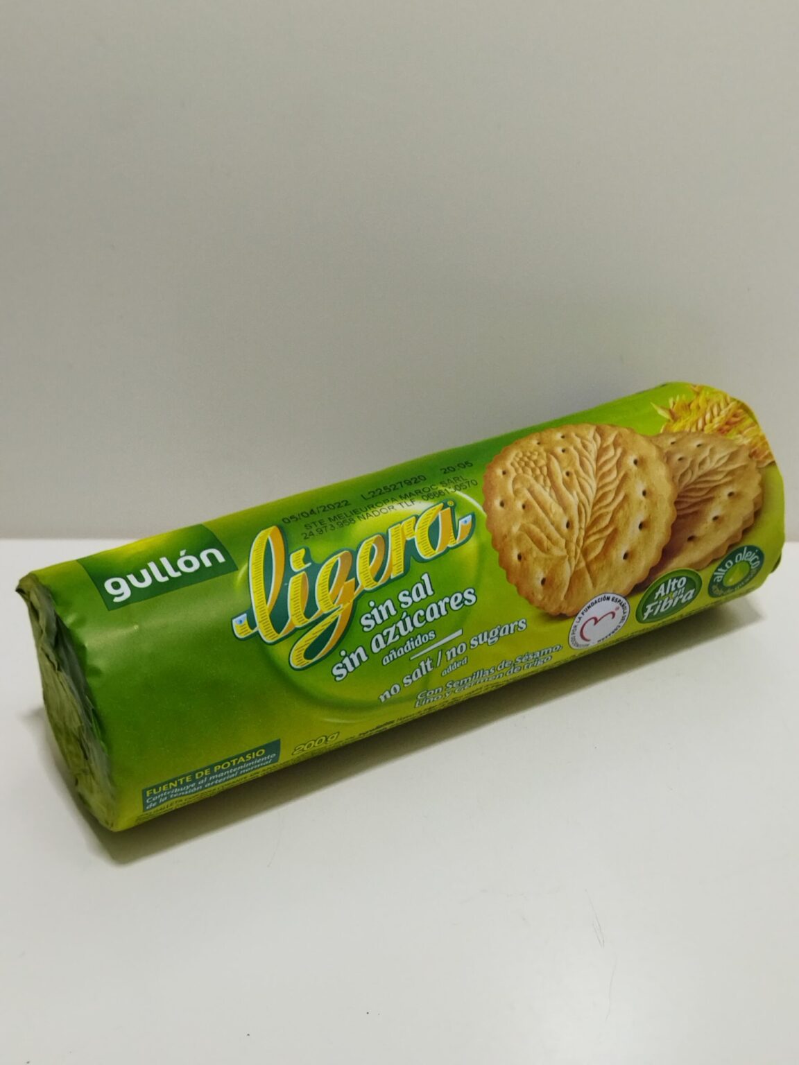 BISCUIT LIGERA SANS SEL 200G . GULLÓN – CIMAMARKET